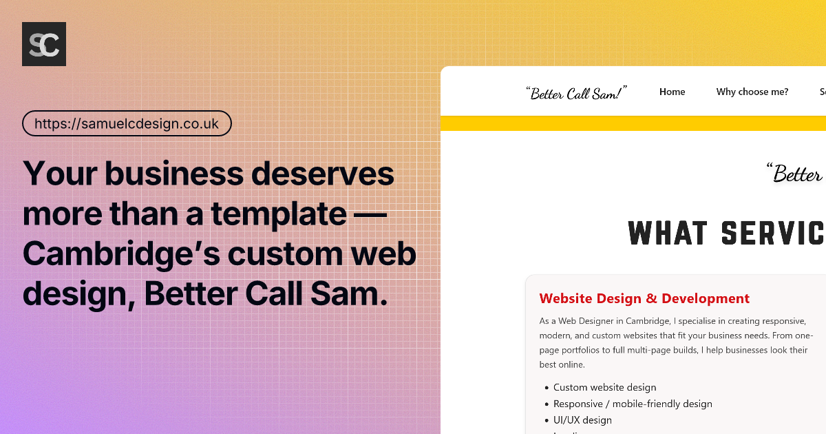 Better Call Sam | Cambridge Web Design & Development